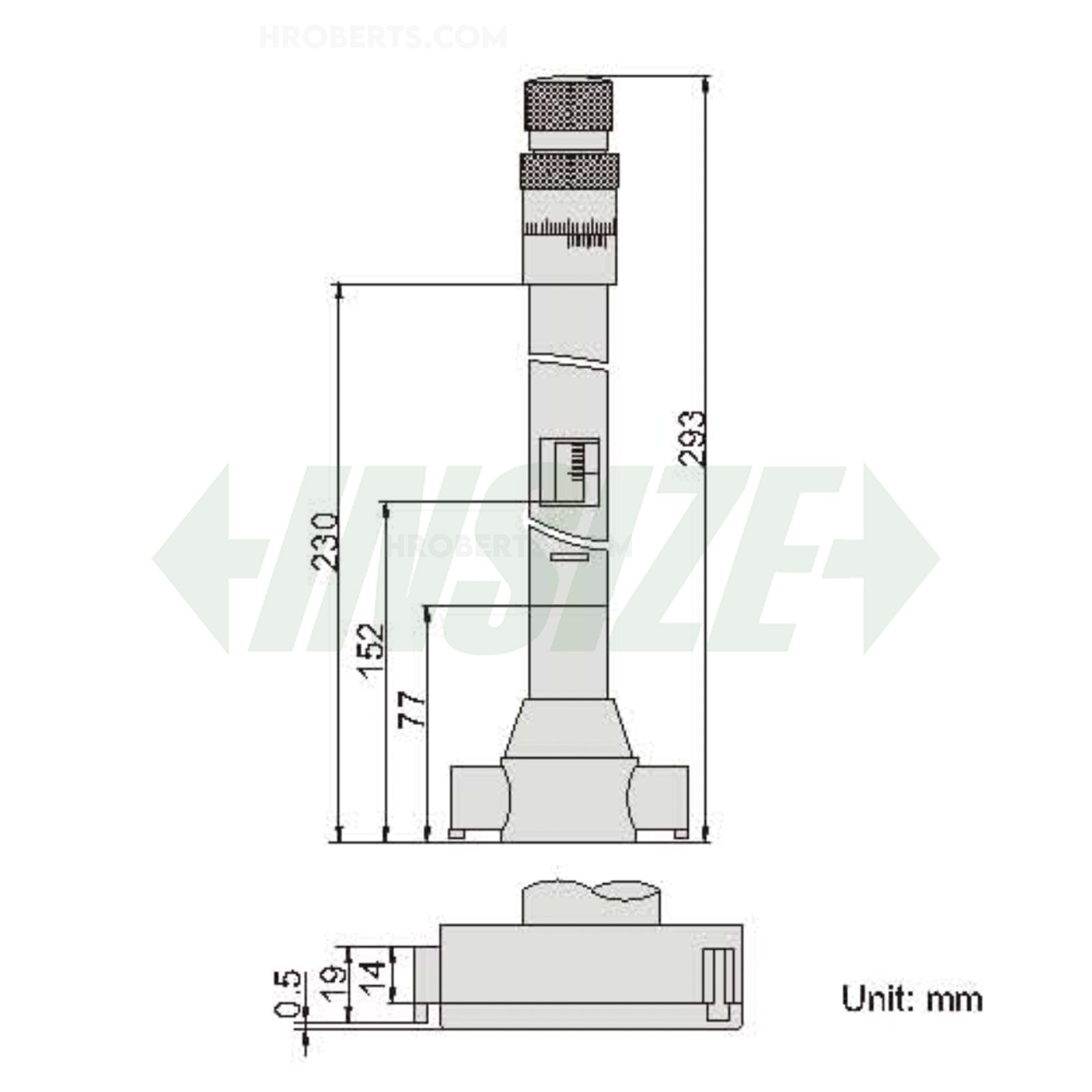 Insize 3228-100 Large Range Three Point Internal Micrometer, 3-Point C ...